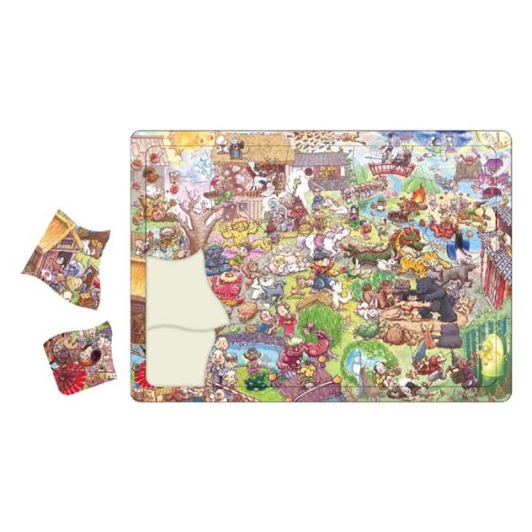 31種類の昔話の登場人物が1枚のパズルに大集合! あの人物はどこにいるか、探してみよう！！【サイズ】約39×30cm【素材】紙