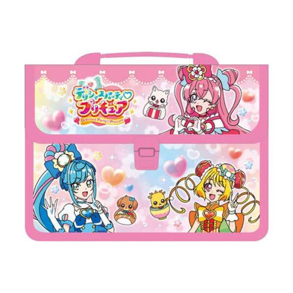 バッグの中にステーショナリーアイテムが6点入ったセット☆プラスチック製の可愛いバッグでお出かけにもぴったりです♪　バッグはマチ付なのでたっぷり入ります。入園祝いやプレゼントにもお薦めです。【バッグサイズ】約290×210×30mm(取っ手含...