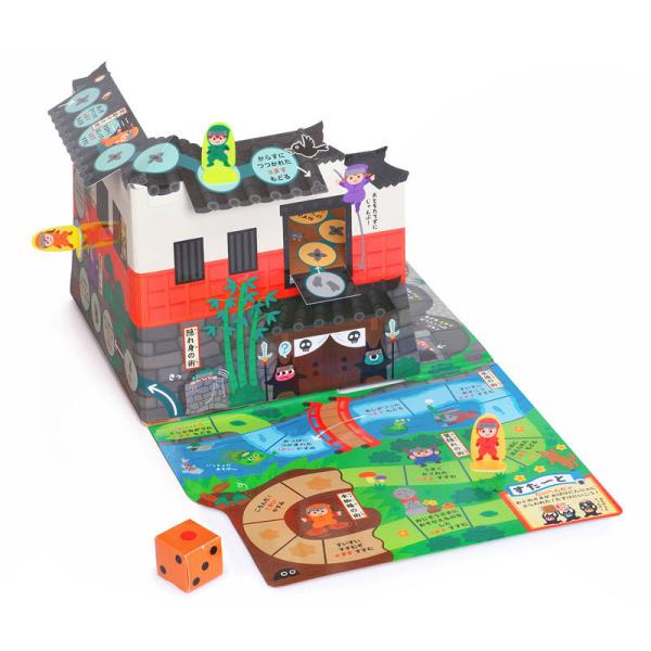 開くと立体になる大迫力のすごろく！さらわれたお殿様を、いろいろな忍術を使って助けにいこう！ 壁をのぼったり、屋根の上を進んだり、立体ならではの楽しいすごろくです。 コマがぴたっとくっつくので、遊んでいる最中にコマがずれたり、落っこちたりする...