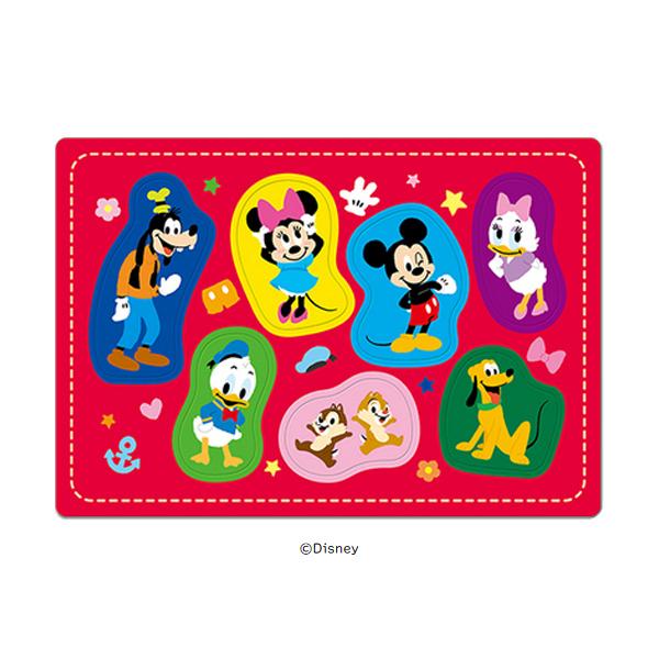 ディズニーのかわいい絵柄のベビーパズル。ピースの下には、キャラクターと名前が書いてあるので、ヒントになるよ☆ピースをなくさない！専用カバーつき！　絵柄ごとにカットが違うから楽しい！　抗菌コートだから安心！【サイズ】約26×37．5cm【対象...