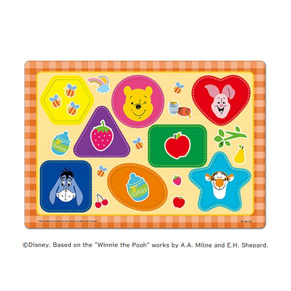 ディズニーのかわいい絵柄のベビーパズル。ピースの下には、キャラクターと名前が書いてあるので、ヒントになるよ☆ピースをなくさない！専用カバーつき！　絵柄ごとにカットが違うから楽しい！　抗菌コートだから安心！【サイズ】約26×37．5cm【対象...