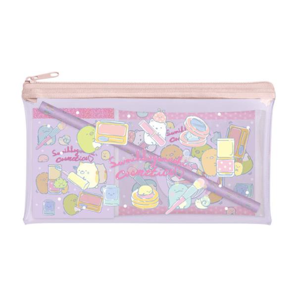 「すみっコぐらし」から人気の定番アイテムが入ったお得なギフトがペンポーチに入って登場！自分用にもプレゼントにもおすすめ♪【サイズ】ペンポーチ：約110×200mm【素材】ペンポーチ：塩ビ【枚数】クロスメモ：1種50枚【セット内容一覧】ペンポ...