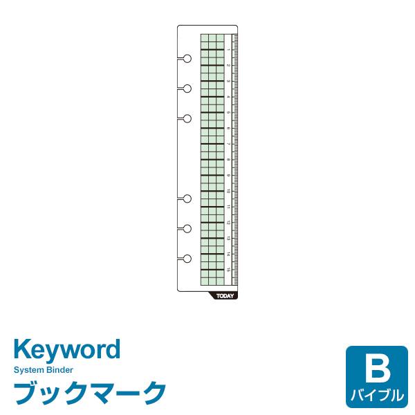 キーワード（Keyword）システム手帳用リフィル・PET樹脂使用、W40 x H176mm（突起部分含む）・しおりとして使える方眼定規です・1枚入【メーカー：レイメイ藤井】(Refill_SB)