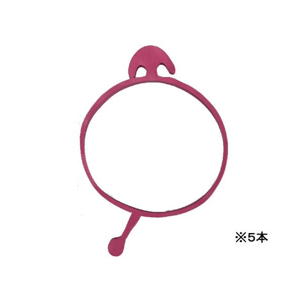 【商品説明】普通の輪ゴムとは使い方が違います。まきつけてひっかけるだけ！タブをひっぱって簡単にはずす事が出来ます。【仕様】●色：ピンク●番手：＃１８×３●サイズ：内径４４．５ｍｍ、折径７０ｍｍ、切幅３ｍｍ、×厚さ１．１ｍｍ●材質：天然ゴム●...