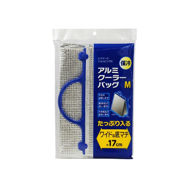 【仕様】外気を遮断します。耐熱性の高い素材。冷凍食品の買い物に便利。　●Ｍサイズ●サイズ：約縦３３×横３０×底マチ１７ｃｍ●材質：本体／アルミ蒸着フィルム・ポリエチレン発泡、持ち手／ポリエチレン