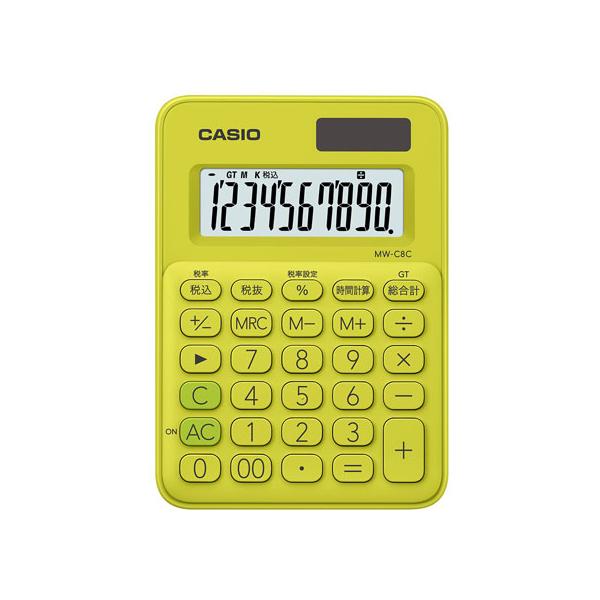 【仕様】消費税の税込・税抜計算が行えます。税率も自由に設定でき、税金額も表示します。　時間の四則計算、メモリー計算、パーセント計算が出来ます。『勤務時間計算』、『時給計算』等に便利です。　従来の太陽電池付き電卓と異なり、計算途中で光がさえぎ...