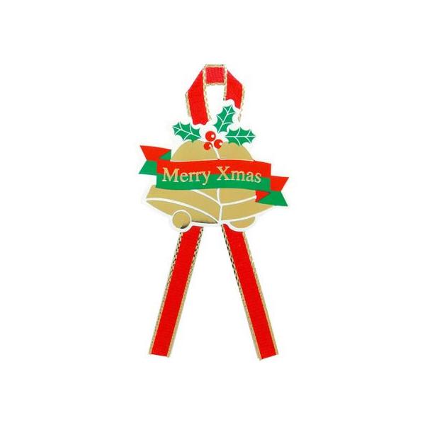 【商品説明】季節品の為、在庫限りとなります。クリスマスベルと柊のデザインをあしらったギフトシールです。シール面の高さ３５ｍｍ×幅４２ｍｍ。コートタック紙を使用しているので印刷の発色が鮮やかで金箔押し部分のデザインが引き立ちます。赤地に金のラ...