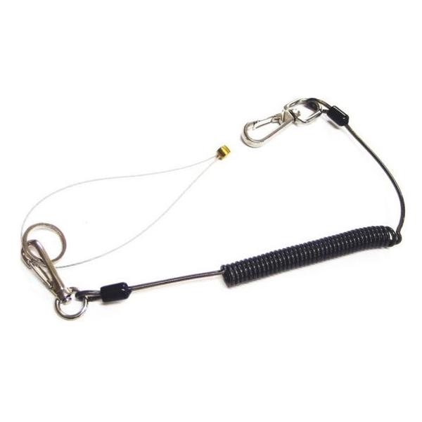 【商品説明】●高所作業での工具落下を防止するステンレスワイヤー入セフティロープです。【仕様】【材質】●樹脂部：ポリウレタン●ワイヤー：ステンレス【仕様】●安全荷重（ｋｇ）：１●自然長（ｍｍ）：４４０●最大伸長（ｍｍ）：１８００●コード径（ｍ...