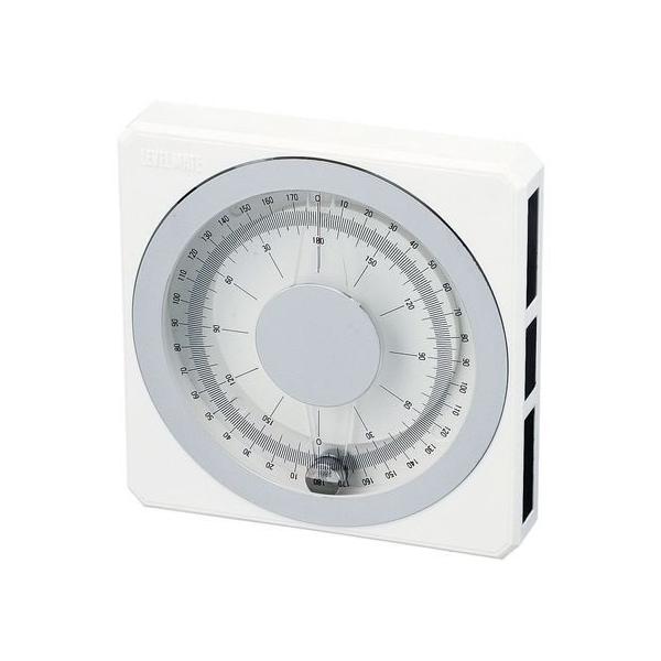 【商品説明】●四面角度計です。●丸物測定に便利なＶ溝付です。●測定面にはマグネット付です。●気泡管水平器に比べ見やすいです。【仕様】【材質】●本体：プラスチック【仕様】●測定範囲（°）：０−３６０●最小読取値（°）：１●読取精度１（°）：±...