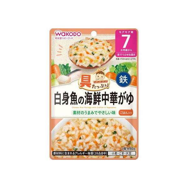 【商品説明】・バラエティ豊かな「具」がたっぷり　・離乳食で不足しがちな鉄もしくはカルシウムを強化　・食べやすくほぐしたたらとたっぷりの野菜を、魚介のうまみがきいたスープでコトコト炊き上げた、海鮮風味の中華がゆです。　・着色料、香料は使用して...