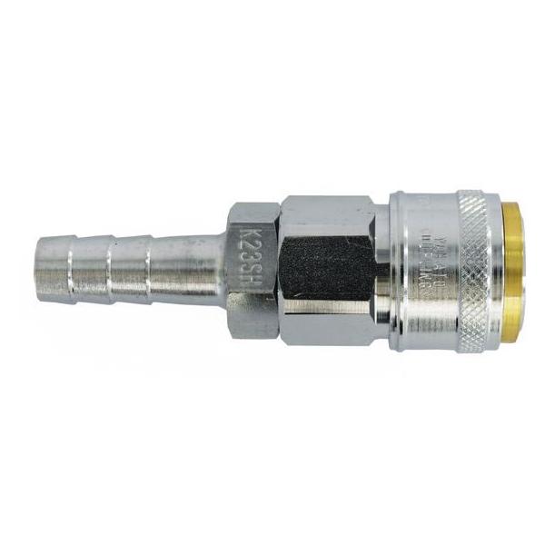 【商品説明】●リングを引く必要のない差し込むだけのワンタッチ式エアソケットです。【仕様】【材質】●本体：鋼鉄【仕様】●適用流体：空気●最高使用圧力（ＭＰａ）：１●ホース口外径（ｍｍ）：１１