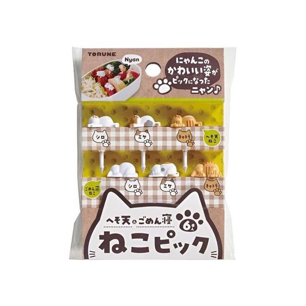 【仕様】●商品サイズ（約）：へそ天ねこ／約３７×２０×１３ｍｍ、ごめん寝ねこ／約３９×１９．５×１３ｍｍ　●内容量：６本　●材質：ＡＢＳ樹脂　●耐熱温度：７０度　●耐冷温度：−２０度　●生産国：中国　【使用上の注意】　・ご使用前にスポンジ等...