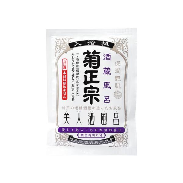 【仕様】日本酒が約９０％使用されています。　菊正宗を前面に押し出したレトロ感のあるデザイン。　便利な一回使い切りタイプ。　●内容量：６０ｍｌ●甘く優しい吟醸酒のような香り。　【使用方法】浴槽のお湯（約２００Ｌ）に本品１包を入れ、よくかき混ぜ...