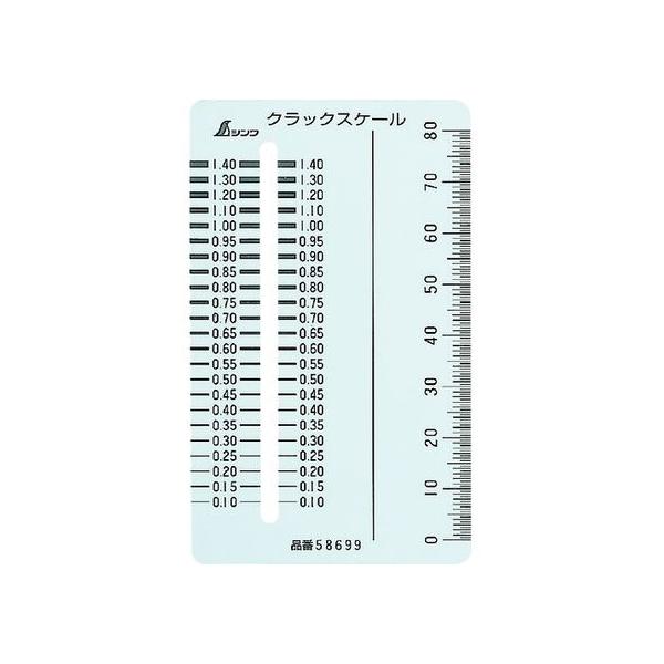 【仕様】●型番：58699　●目盛幅精度（mm）：±0．05　●縦（mm）：91　●横（mm）：55　●厚さ（mm）：0．3　●ステンレス（SUS301）