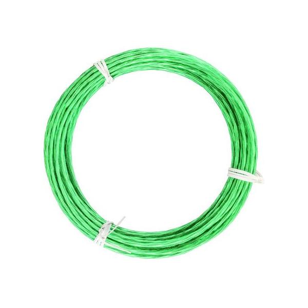 【商品説明】●引っ張りに強い、より線タイプの針金です。【仕様】●型番：10155873　●被覆カラー：緑 ●番手：12 ●線径（mm）：2．6 ●線芯（mm）：1．8 ●長さ（m）：10 ●使用荷重（kgf）：17　●スチール ●表面処理：...