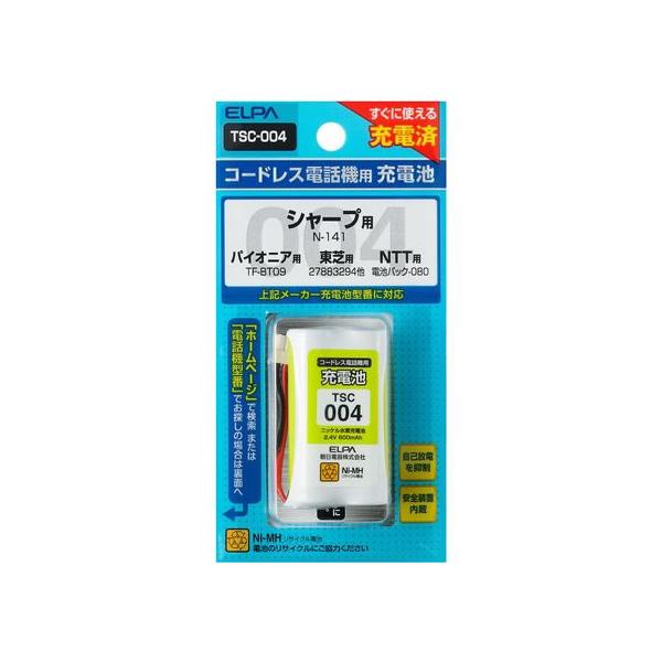 【商品説明】すぐに使える充電済。自己放電を抑制。安全装置内蔵【仕様】●２．４Ｖ　６００ｍＡｈ　●ニッケル水素充電池　●適合機種：シャープ／Ｎ−１４１、パイオニア／ＴＦ−ＢＴ０９、東芝／２７８８３２９４　他、ＮＴＴ／電池パック−０８０　同等品