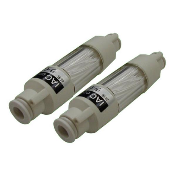 【商品説明】●小型、軽量、コンパクトで省スペース。●０．０１μｍの高ろ過精度。●２本１セット【仕様】●型番：ＬＦ−６●接続口径：φ６ワンタッチ（出口／入口共）●最高使用圧力：０．８ＭＰａ●使用流体：空気、窒素●ろ過精度：０．０１μｍ●処理空...