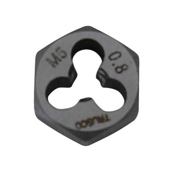 【商品説明】●ボルトやねじをさらえる（きれいにする）時に使用します。●モンキーレンチにて作業ができます。●ねじ山を修正する際の丸ダイスにかわる商品です。【仕様】●型番：TD6-5X0.8　●呼び寸法：M5●ピッチ（mm）：0．8●厚さ（mm...