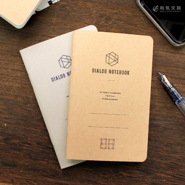 DIALOG NOTEBOOK ダイアログノート （3冊セット） あすつく対応 ページ番号付 5mm方眼●サイズ・縦140mm × 横90mm × 厚さ約4mm●重量・1冊：約38g●素材・表紙：クラフト紙・中紙：上質紙 ※金菱（三菱製紙）...
