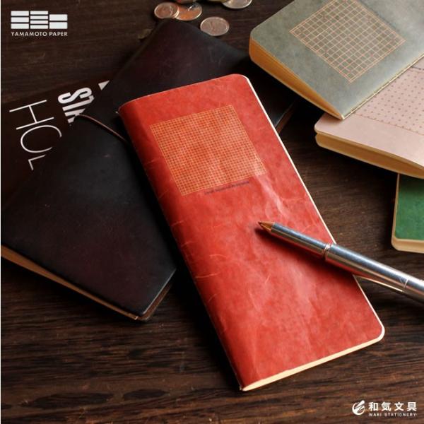 山本紙業 RO-BIKI NOTE ロウ引きノート ベーシックシリーズ あすつく対応●サイズ・サイズ：91×210mm●重量・約58g●素材・表紙：ワックスペーパー・本文：ニューシフォンクリーム●仕様・60ページ綴り・糸綴じ製本・日本製[t...