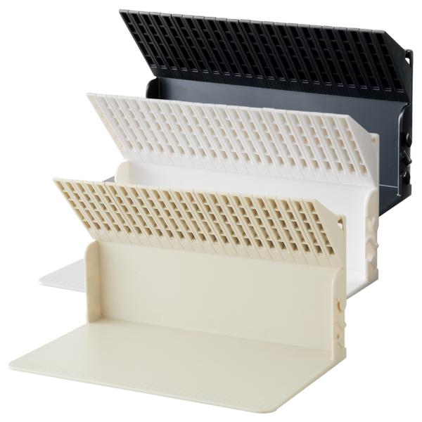 ●サイズ：203×120×122mm●材質：本体/ハイインパクトポリスチレン●最小対応高さ：120mm（120mm以下はストッパーが十分に当たらないためスタンドできません）●ストッパー上昇時：最大高さ143mm※ストッパーの厚み（8.6mm...