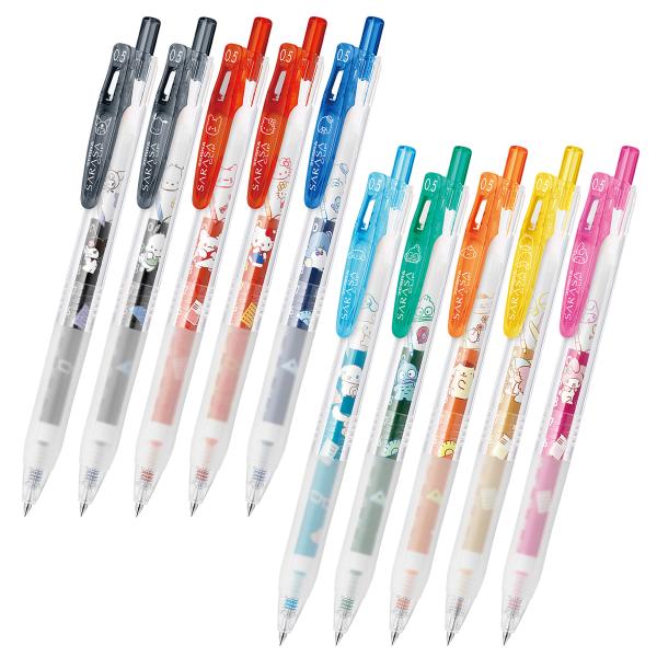 ●インク種類：ジェルインク（水性顔料・耐水性）●ボール径：0.5mm●単色サイズ：141×11mm●色：BK1(インク色/黒、芯柄/クロミ)、BK2(インク色/黒、芯柄/ポチャッコ)、R1(インク色/赤、芯柄/はなまるおばけ)、R2(インク...