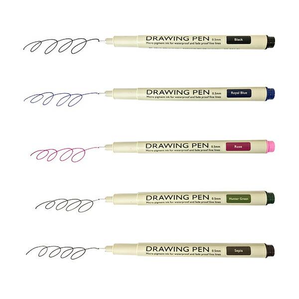 ●寸法：W135mm×11φ（クリップ込13mm）●重量：約9g●仕様：線幅0.5mm、水性顔料インク●材質：軸・キャップ・尾栓：PP●材質2：クリップ：スチール、ペン先：真鍮、ペン先：POM