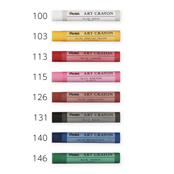 ●パッケージサイズ：25×87×11(mm)●重量：10g●クレヨン材質：【色軸】顔料・体質顔料・ワックス・オイルPTACT100(ホワイト),PTACT103(ディープカドイエロー),PTACT113(カーマイン),PTACT115(ロー...
