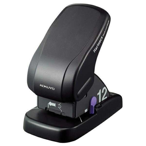 ●自由度の高い１カ所とじタイプ。角とじも、しっかり２カ所とじも自由自在。●とじ穴の奥行きを２段階調整できます。●１２枚とじを実現。また、とじた際に、はずれにくい矢印刃を採用しました。