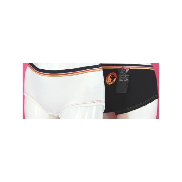 Ｍサイズ：ヒップ８７〜９５Ｌサイズ：ヒップ９２〜１００身生地：ポリエステル６５％　綿３５％ウエストゴム：ナイロン５２％　ポリエステル３６％　ポリウレタン１２％横ストレッチ