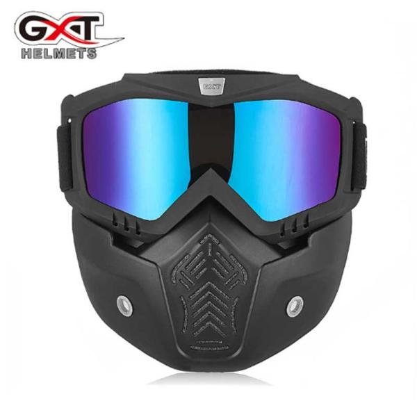 素材：良質なTPU、PC強化レンズ バイク用・スキー・スノボに！ ミラーレンズ仕様のゴーグルｘマスクです。 フリーサイズ（調整可能） 