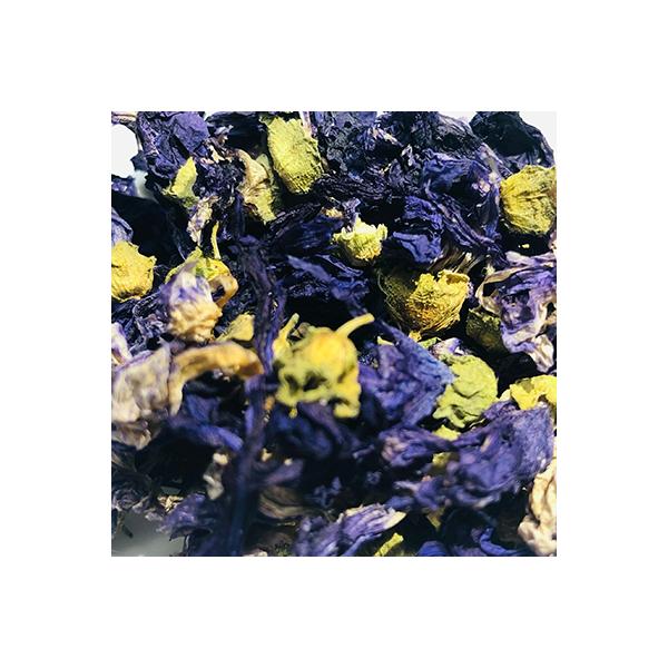 紅茶マイスター・紅茶アドバイザー資格取得者が運営するLOUP Tea Select Shopです。ブルーマロウは、お湯を注ぐと神秘的なブルーとなります。色は時間の経過とともに退色していきます。レモン果汁などの酸性にするものを加えると、ロマン...