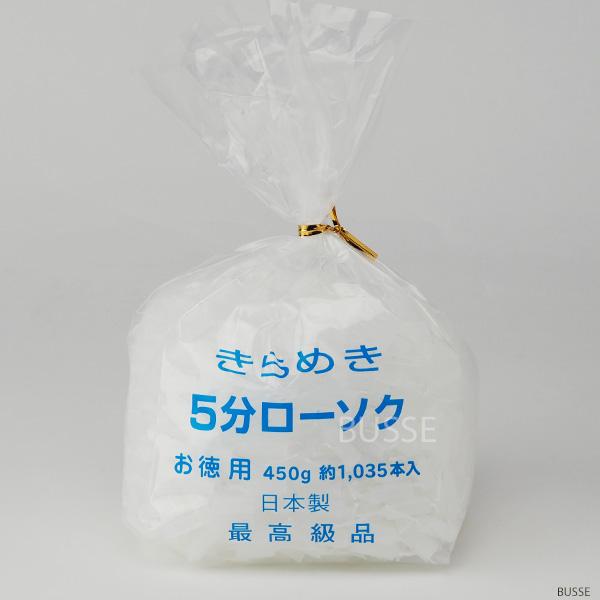 たっぷり入ったお得用です。●燃焼時間　約5分●内容量　約1035本入（450g）●ろうそくのサイズ　直径約6mm×長さ約18mm（芯部除く）