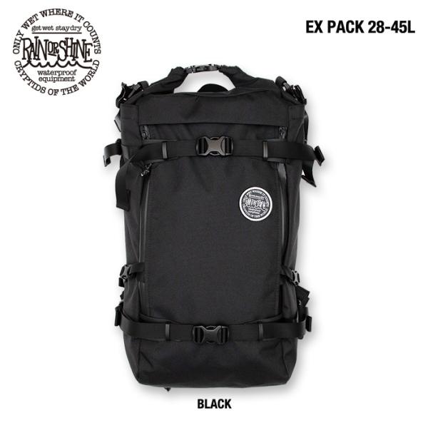 【ブランド】RAIN OR SHINE【品番】25ROS-A10【アイテム】EX PACK 28-45L【カラー】BLACK【サイズ】H56/85×W33×D14cm【容量】約28L〜45L 拡張式【Fabric】Polyester 600...