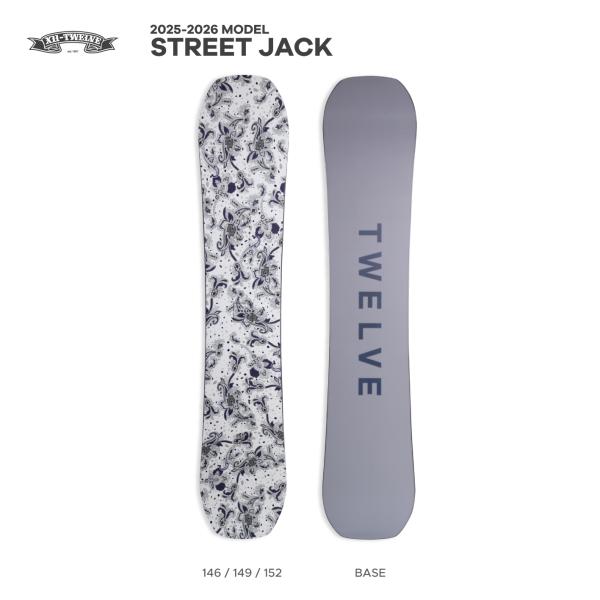 ブランド】Twelve snowboards【アイテム】2025-2026 Street Jack【シェイプ】Twintip / camber【カテゴリ】freestyle, jib, street【スタイルスペック-10段階-】Flex:...
