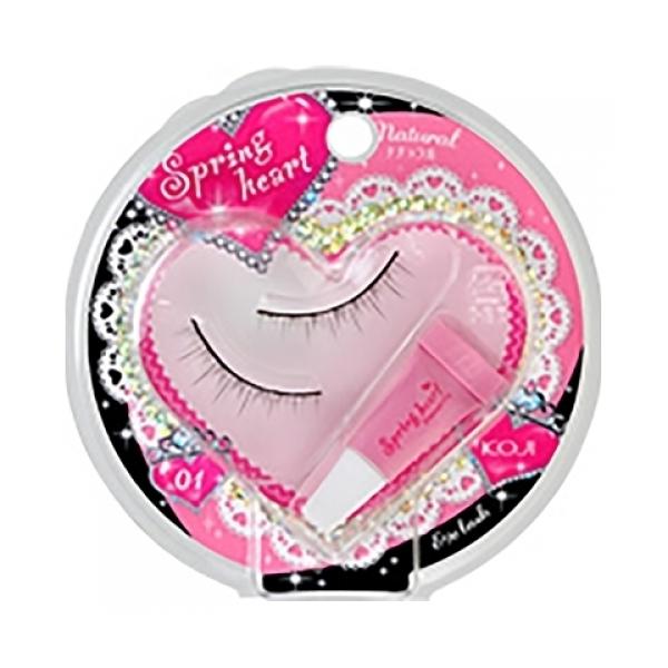 「スプリングハートアイラッシュ 01 」は、まつげとなじんでさりげなく強調できるタイプのつけまつげ。