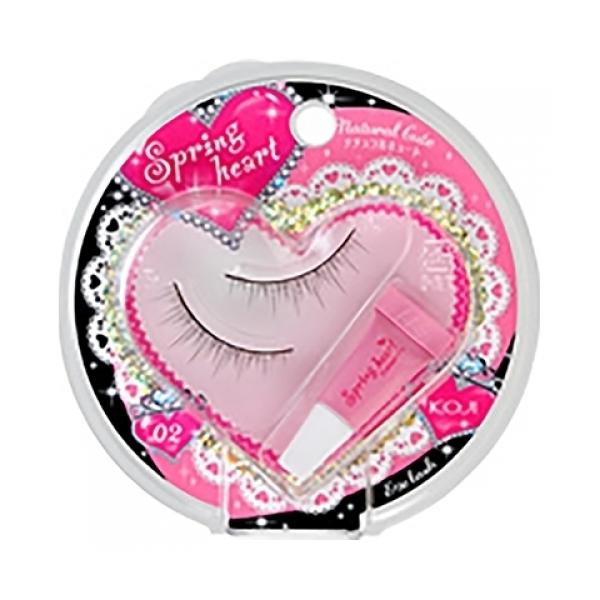 「スプリングハートアイラッシュ 02 」は、目元に深みをあたえ、かわいらしい印象になれるつけまつげ。