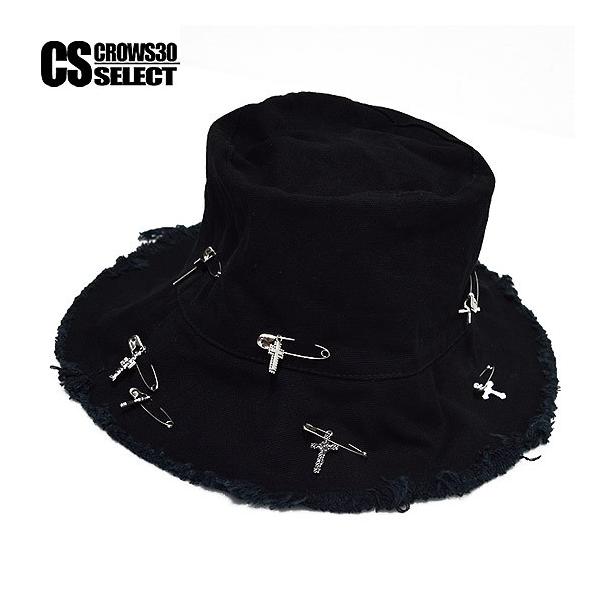 【発売日：2020年05月15日】ストリート系ファッション＆モード系ファッションEXILE/三代目系ファッション＆メンズファッションにオススメ！[CROWS 30 SELECT]多重クロス＆ハードダメージバケットハットブラックFREEサイズ...
