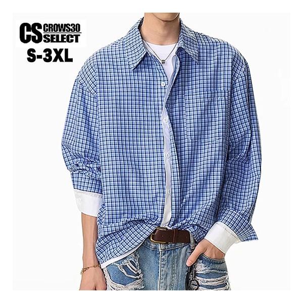 【発売日：2025年06月20日】ストリート系ファッション＆オラオラ系ファッションEXILE/三代目系ファッション＆悪羅悪羅系ファッションにオススメ！[CROWS 30 SELECT]袖裏チェンジデザインシャツホワイト/ブルーMサイズ/Lサ...