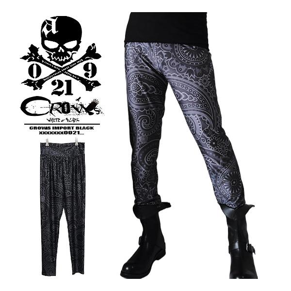 【発売日：2025年05月05日】ストリート系ファッション＆モード系ファッションEXILE/三代目系ファッション＆メンズファッションにオススメ！[Alleglo×CROWS]ブラック×花柄デザインレギンスワンカラーFREEサイズ[Alleg...