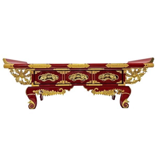 ●サイズ(約)●高さ３３cm　巾９０cm　奥３０cm●仕様●木製・純金箔・朱塗