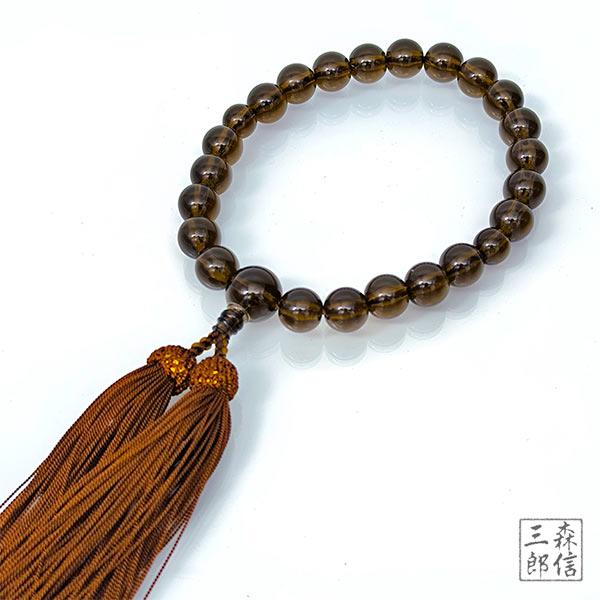 数珠 男性用 全宗派で使える 茶水晶(プラスチック製品) (房色・茶) 日本製アクリル玉を使用して京都でお仕立てした京念珠になります。子供が口に含んでも有害でない安全なアクリル玉を使用しています。●京念珠ブランド平成19年4月6日に「京念珠...