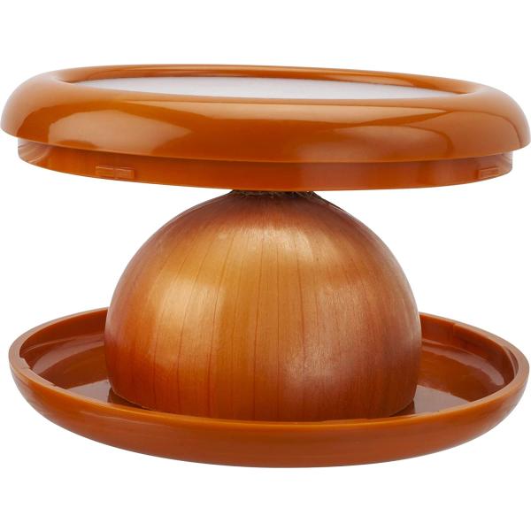 【シリコン製食材保存容器】フレッシュ　ストレッチポッズ　たまねぎ野菜や果物をカットした後も新鮮に保ちます。カットした野菜やフルーツを冷蔵庫で保管できます。使用方法：ケースの下部をスライドさせるように外します。トレー側（プラスティック面）にカ...