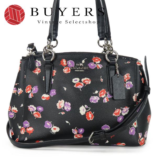DETAILブランド：COACH品名：【中古】 コーチ ハンドバッグ F37421 フラワー レザー ブラック シルバー金具 2WAY ショルダー レディース 女性 COACH型番： F37421サイズ  約W(横)：29cm x H(縦)...