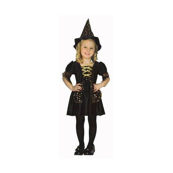 ★★★★★★★★★★★★★★★★★★キラキラ金色の星＆月のプリントがかわいいコスチューム。帽子付き！ ハロウィンの夜にぴったりです♪■サイズToddlerサイズ:対象年齢3-4歳、80-100cm、着丈50cm■セット内容:ドレス、ハット