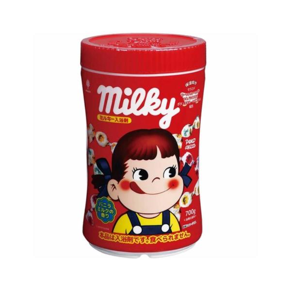 ペコちゃん・ポコちゃんのキャラクターで親しまれているキャンディのミルキーをイメージした入浴剤「ミルキー入浴剤」。粉末タイプの入浴剤で、乳白色の湯色と、あまい香りがふんわりと包みこみ、ミルキーの世界へと誘います。ミルクプロテインなど6種類・3...