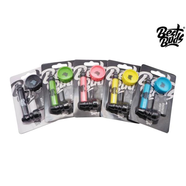 BEST BUDS PIPSY METAL PIPE WITH MINI GRINDERベスト バッズ ピップシー メタルパイプ ミニ グラインダーオランダの喫煙具ブランド、BEST BUDS ベストバッズから、メタルパイプと、ミニグライン...