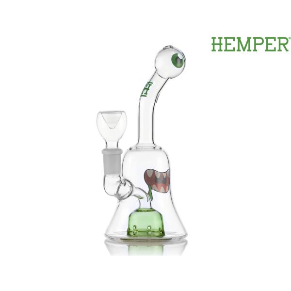 HEMPER HICLOPS MONSTER BONGヘンパー ハイクロプス モンスター ガラスボングアメリカはラスベガスのブランド、HEMPER ヘンパーから小型のガラスボングです曲がった首がマウスピースになっているモンスターデザインステ...