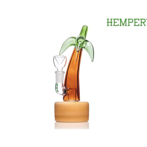 HEMPER PALM TREE BONGヘンパー パームツリー ガラスボングアメリカはラスベガスのブランド、HEMPER ヘンパーから小型のガラスボングです。不透明の砂をイメージした土台に、アンバーカラーのパームツリー（椰子の木）をデザイ...