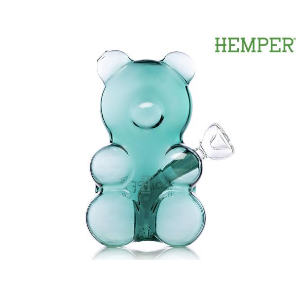 HEMPER GUMMY BEAR BONGヘンパー グミ ベアー ガラスボングアメリカはラスベガスのブランド、HEMPER ヘンパーから小型のガラスボングです。グミキャンディーのベアー（熊）型デザイン。もちろん食べ物ではありませんが、ステ...